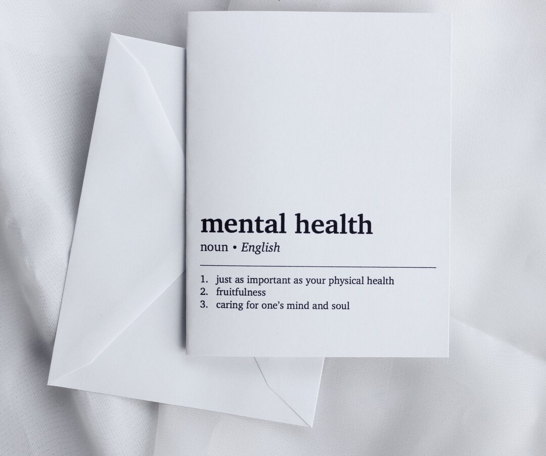 Mental Health Definition Card Set - Cardstock Note Cards - Etsy