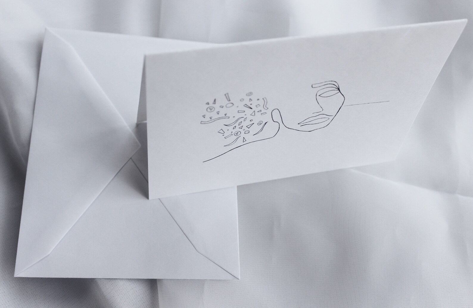 Line Art Note Cards- Blank Cards With Envelopes, Set of 6 Cardstock ...