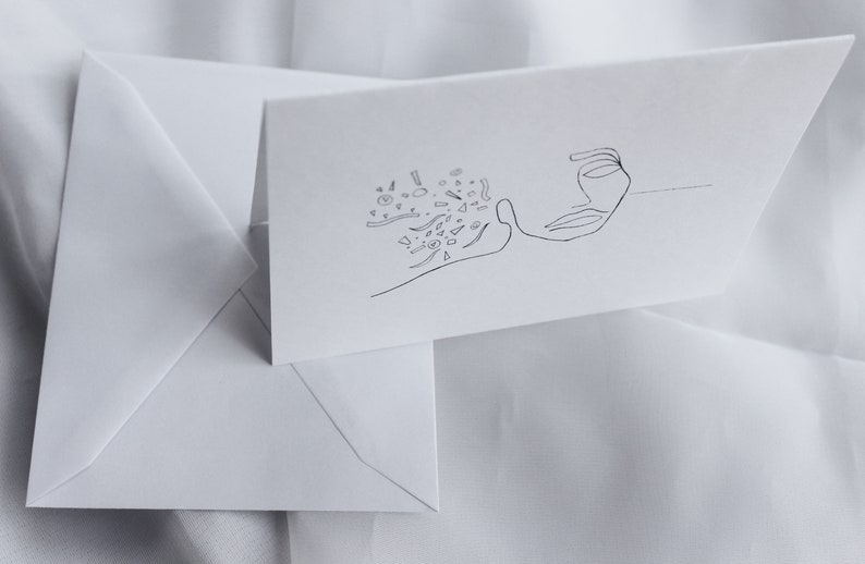 Line Art Note Cards- Blank Cards With Envelopes, Set of 6 Cardstock ...