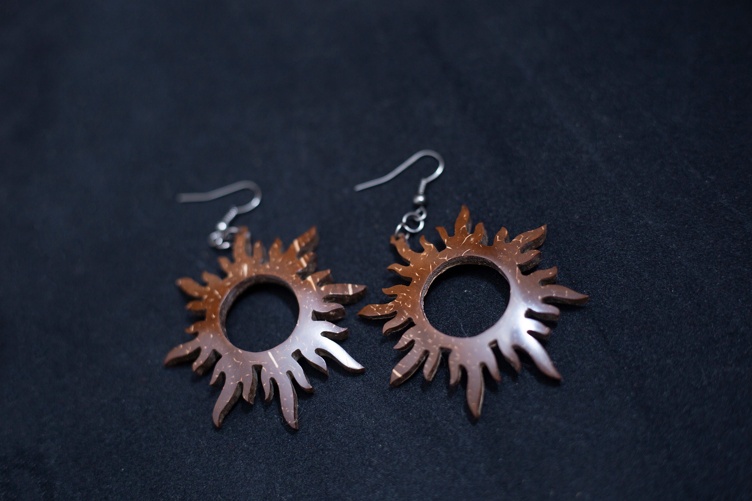 Vintage Handmade Coconut Shell Earrings, Traditionally Inspired Series Handcrafted to Perfection ...