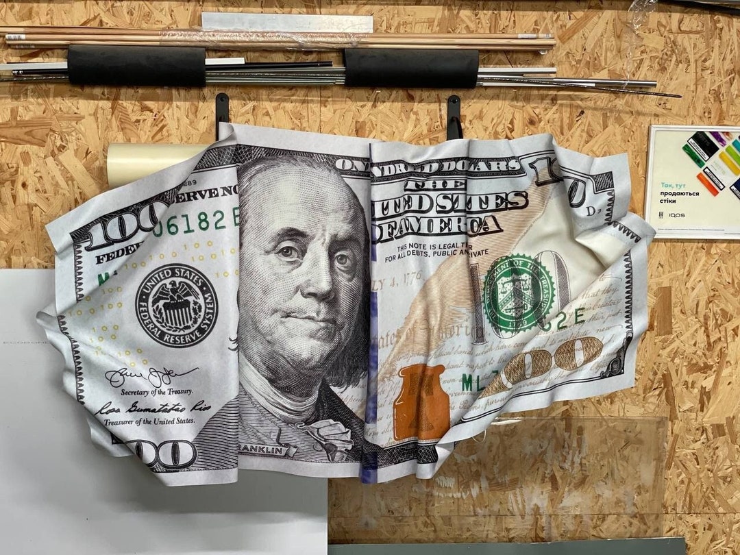 Crumpled Money Art Wall Art New 100 Dollar Office Decor Gift Currency ...