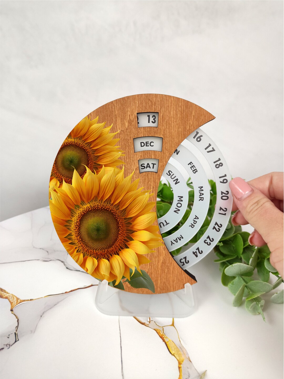 Perpetual Calendar Forever Wooden Calendar Round Perpetual Calendar ...