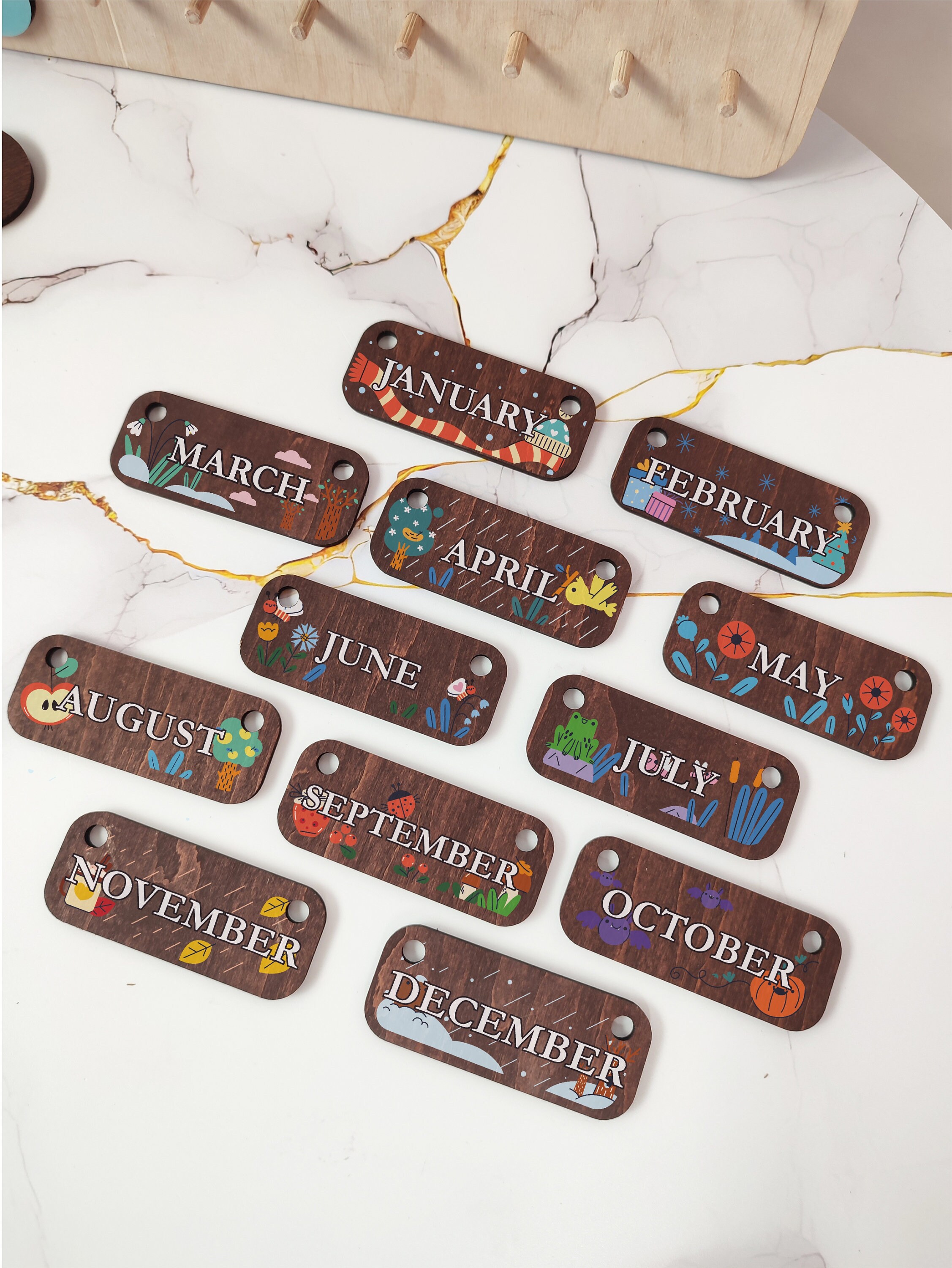 Wooden Calendar for Kids Perpetual Calendar Classroom Calendar Toddlers ...