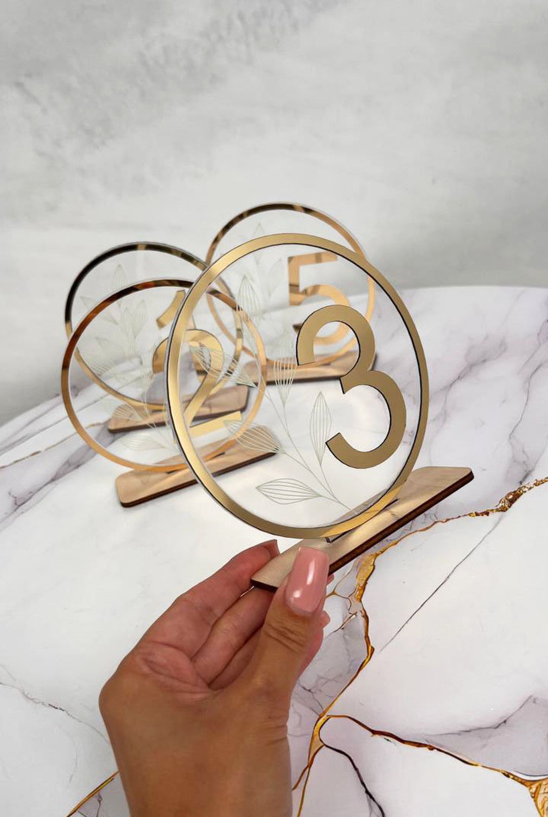 Table Numbers With Stand Clear Acrylic Table Number Round - Etsy