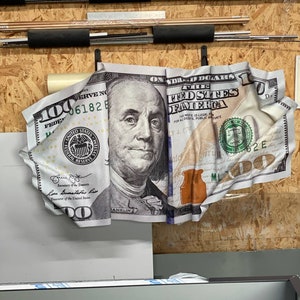 Crumpled Money Art Wall Art New 100 Dollar Office Decor Gift Currency ...