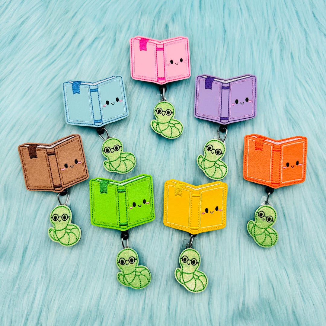 Bookworm, Book, Bookish, Reader, Valentines, Badge Reel, ID Badge ...