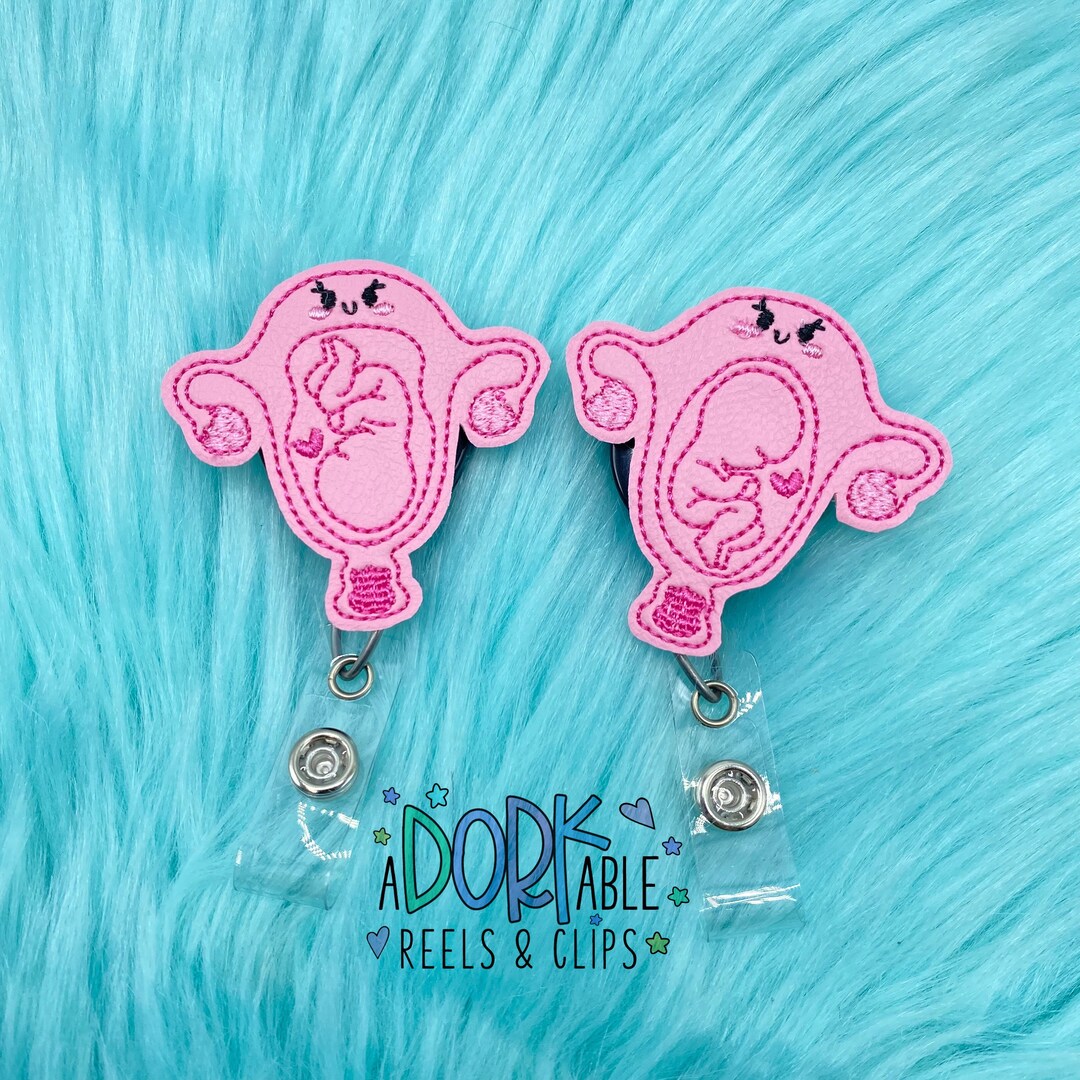 Kawaii Pregnant Uterus Pick One Badge Reel, Badge Reel, ID Badge, Badge ...