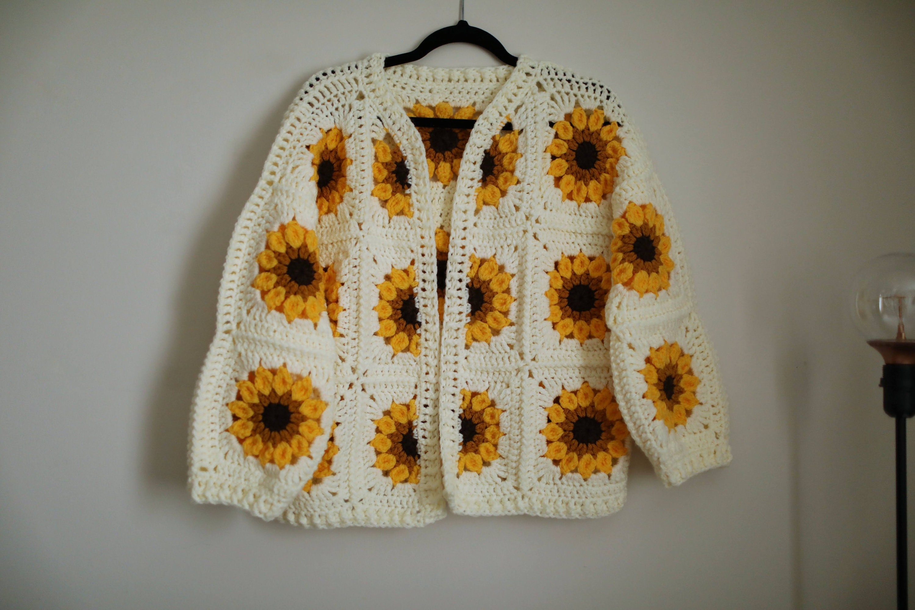 CROCHET PATTERN || Chunky Sunflower Cardigan || Large Size || Statement ...
