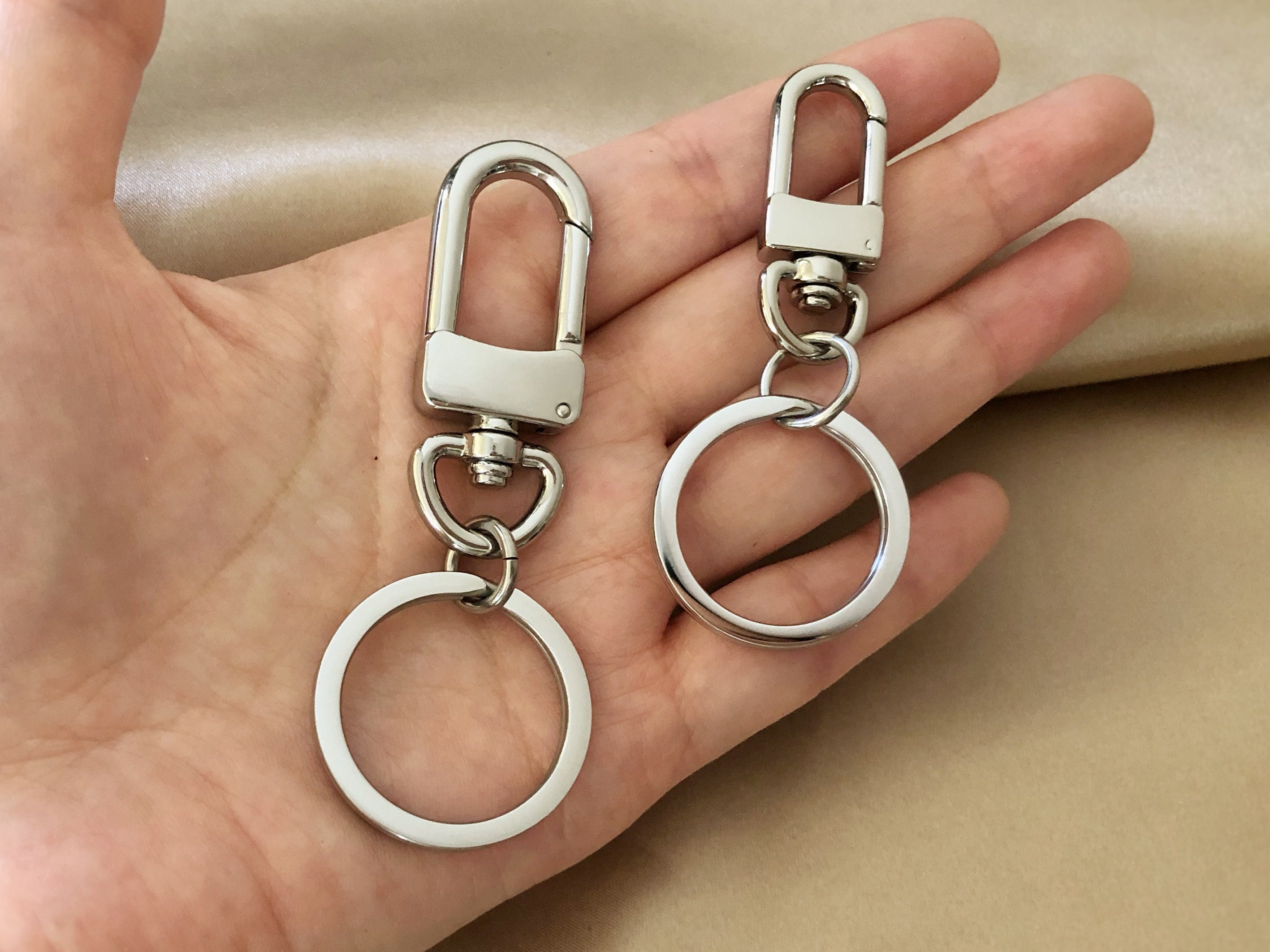 KEYRING With SWIVEL CLASP Polished Small Size Key Fob | Etsy