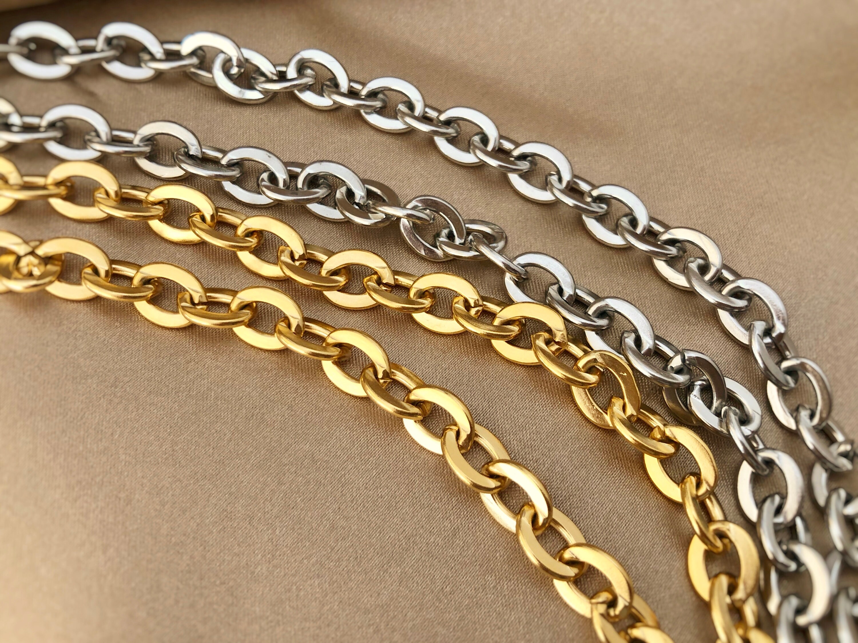 Stainless Steel Chain Strap 18K Gold Plated Chain Strap for - Etsy UK