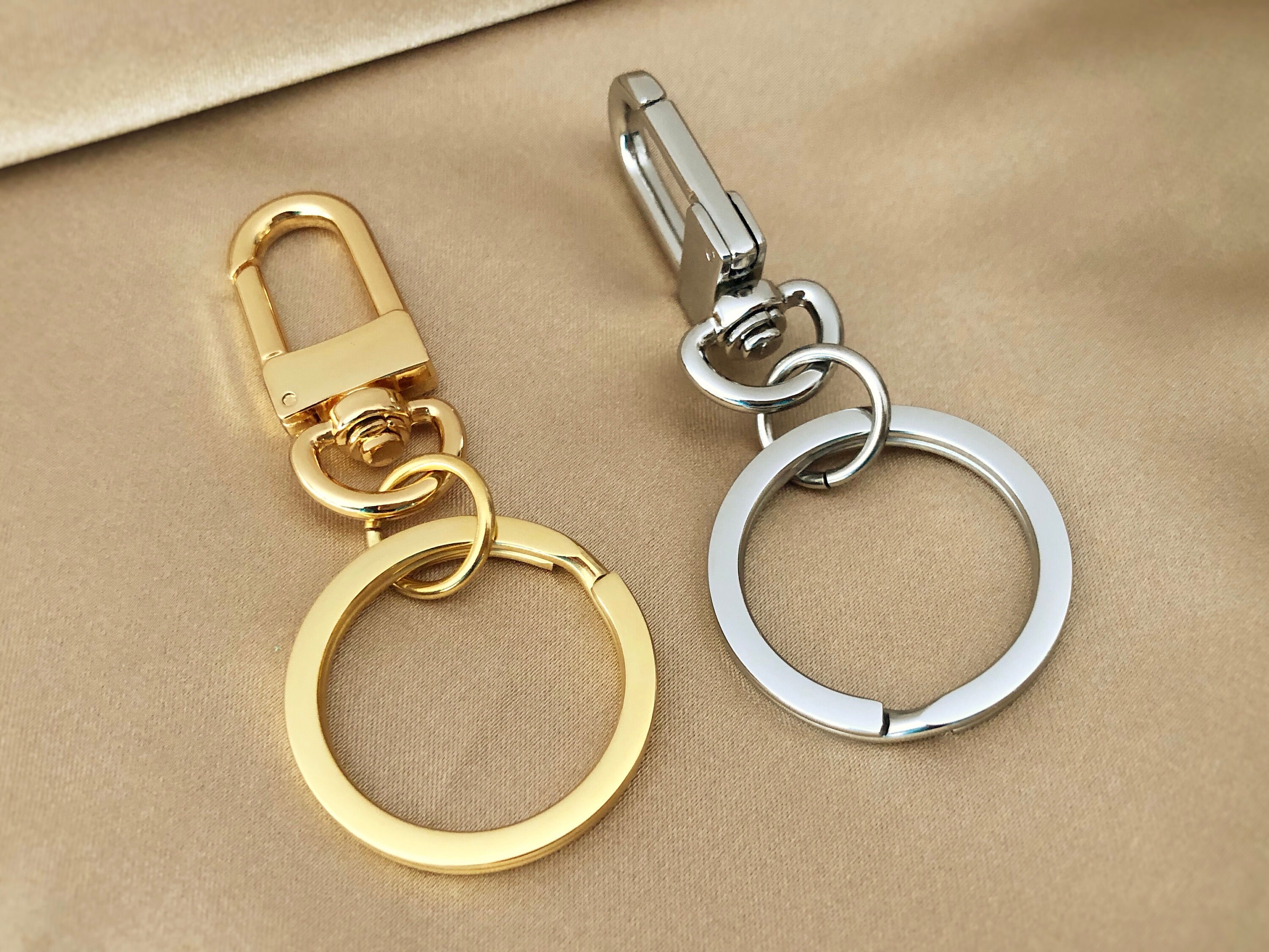 KEYRING With SWIVEL CLASP Polished Small Size Key Fob | Etsy