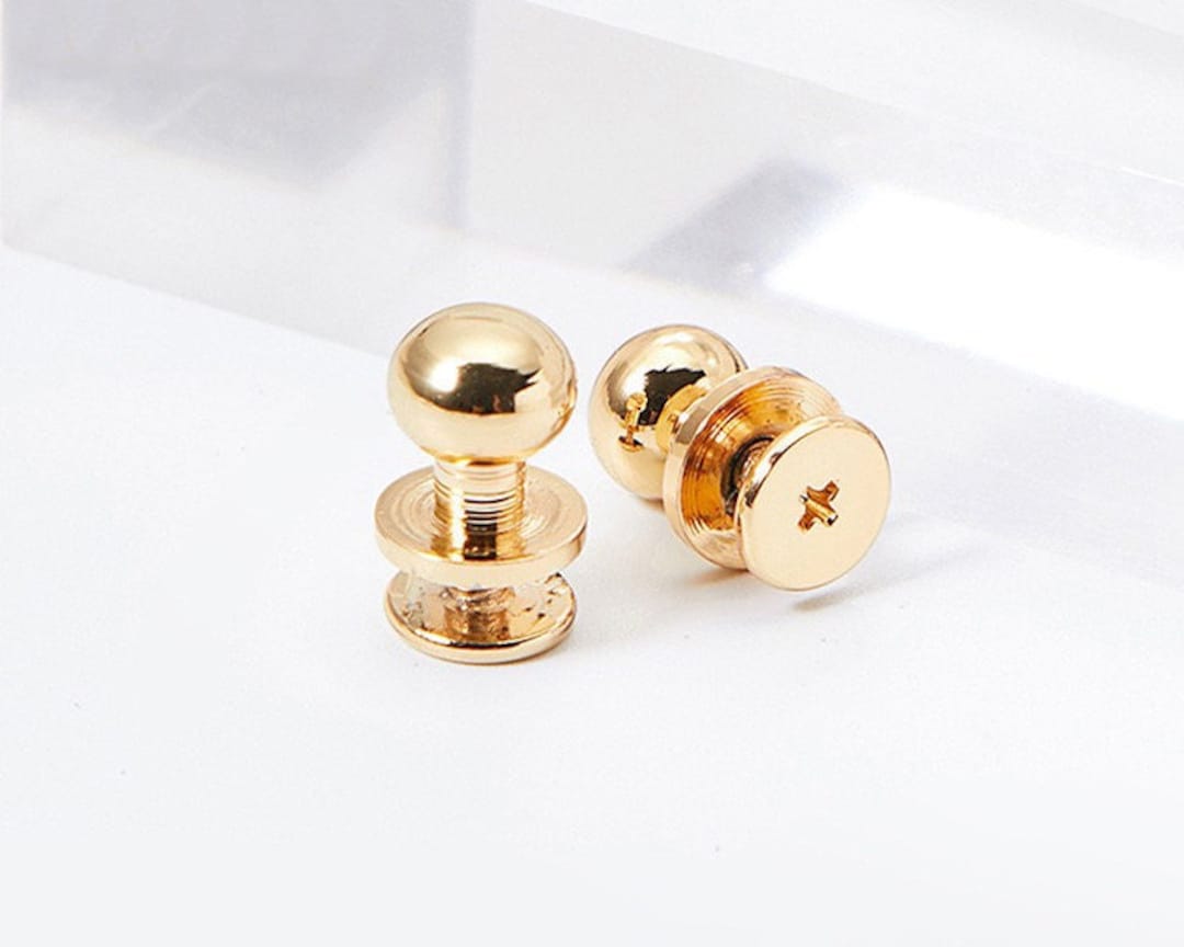 Metal Button Studs: Gold & Nickel Screw Back, Leather Crafts (8mm 6mm ...