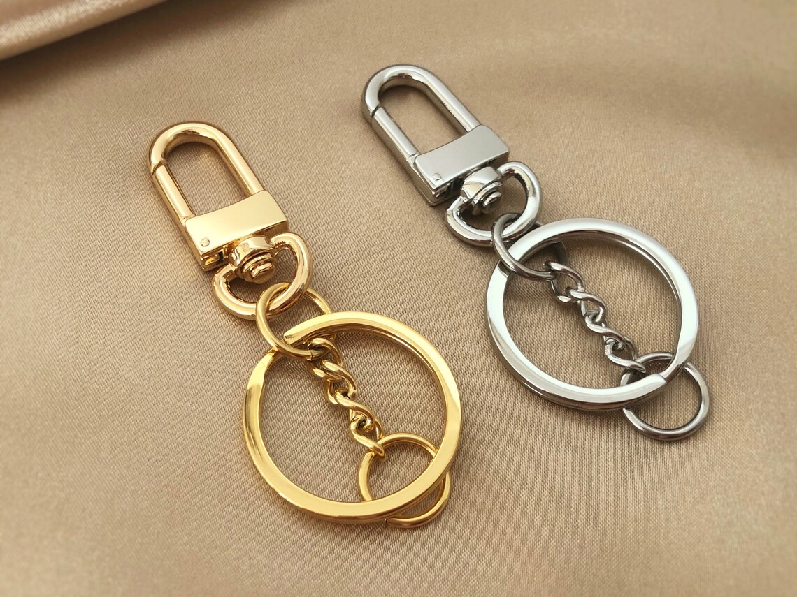 Swivel Clip Keychain With Chain Link Polished Keyring Clasp - Etsy Sweden