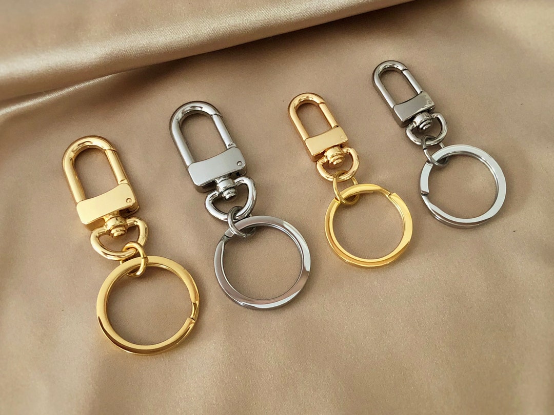 Key Ring With Swivel Clip | Polished Key Fob Hardware | Gold & Silver ...