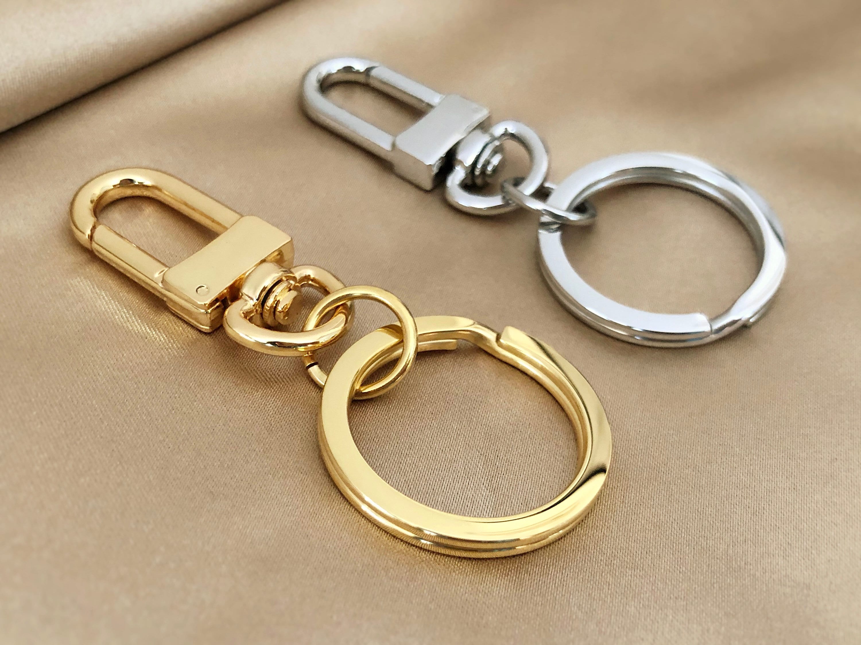 KEYRING With SWIVEL CLASP Polished Small Size Key Fob | Etsy