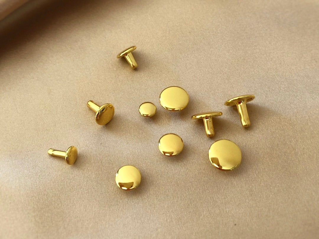 Brass Double Cap Rivets, High Quality Anti-rust, Metal Studs, Leather ...