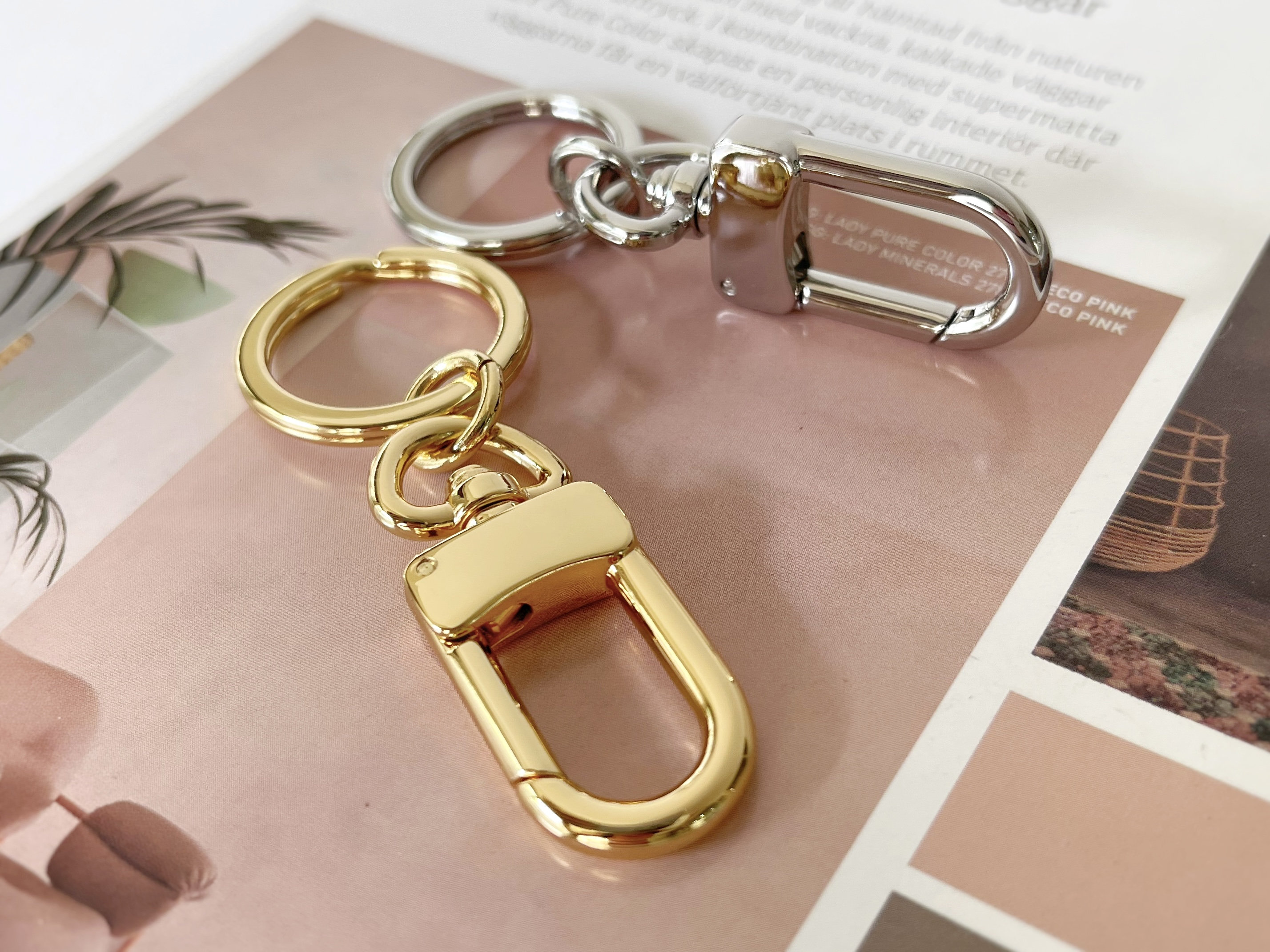 Keyring With Swivel Clasp LARGE Polished Key Fob Hardware - Etsy