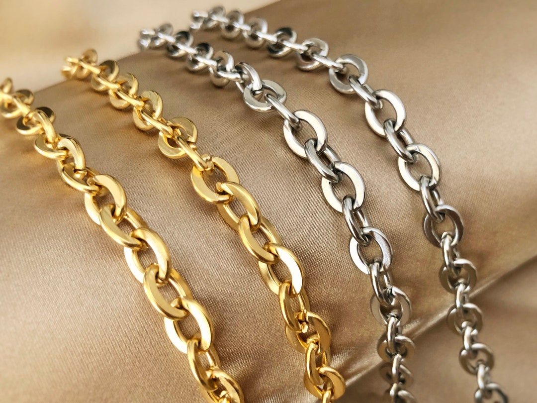 Stainless Steel Chain Strap - 18K Gold Plated Chain Strap for Handbags ...