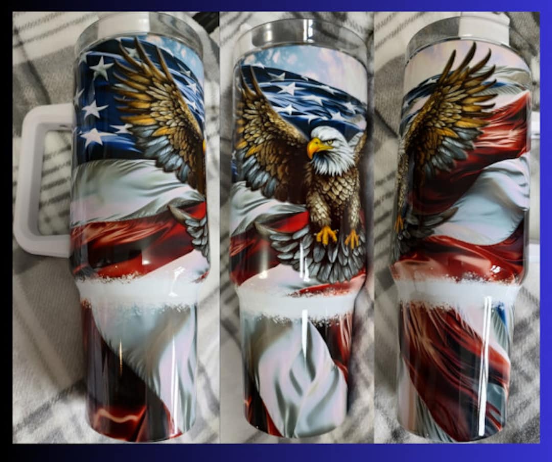 40 Oz Flag With Eagle Tumbler - DIGITAL FILE - Etsy