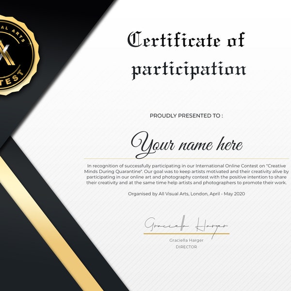 Quarantine Certificate - Etsy