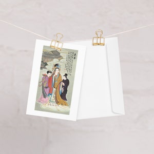 Blank Greeting Note Card Chinese Watercolor Painting From 'dream of the ...