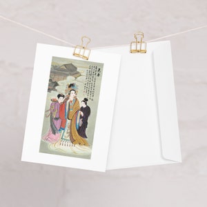Blank Greeting Note Card Chinese Watercolor Painting From 'dream of the ...