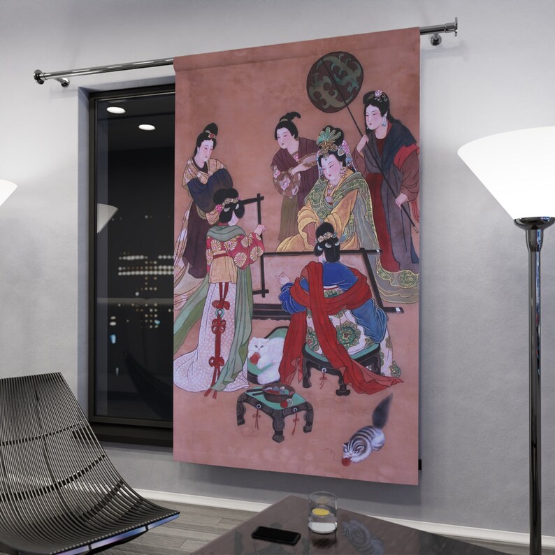 Window Curtain | Tang Court Scene | Chinese Royal Women Busy With a ...