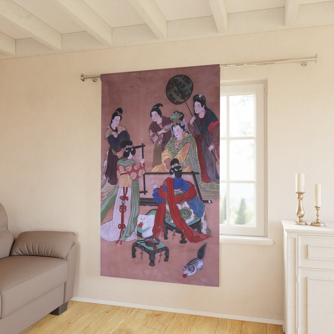 Window Curtain | Tang Court Scene | Chinese Royal Women Busy With a ...