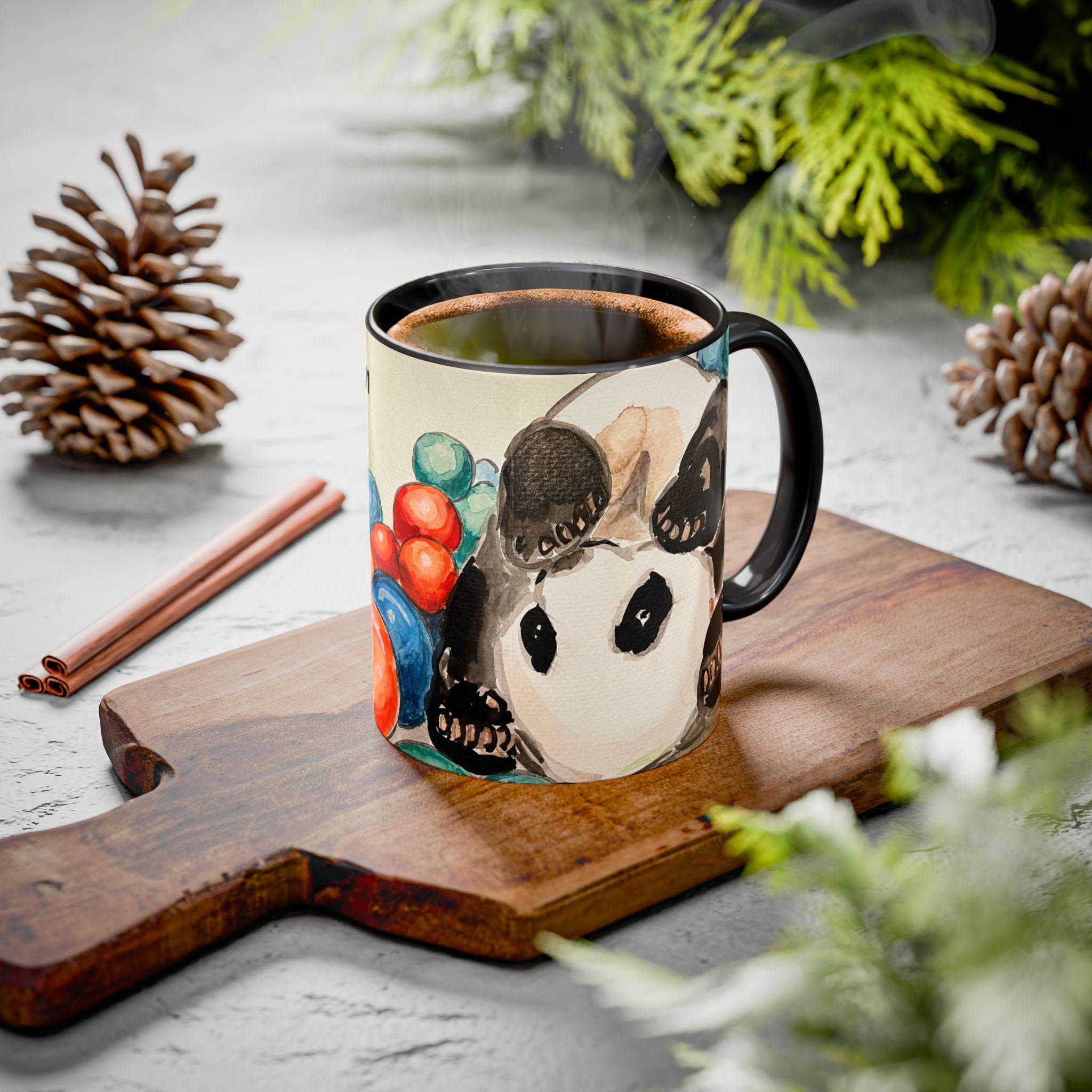 Personalized Panda Mug, Cute Watercolor Design, 12 Colors, Animal Lover ...