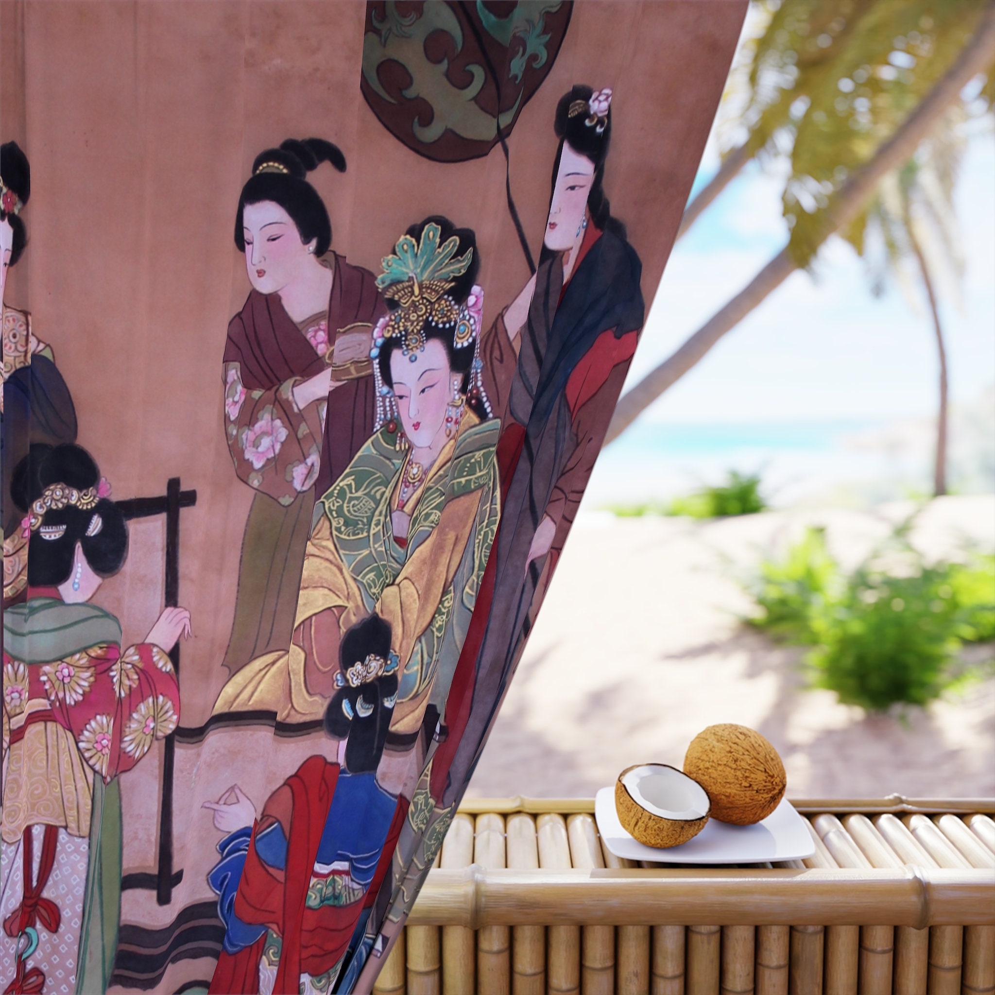 Window Curtain | Tang Court Scene | Chinese Royal Women Busy With a ...