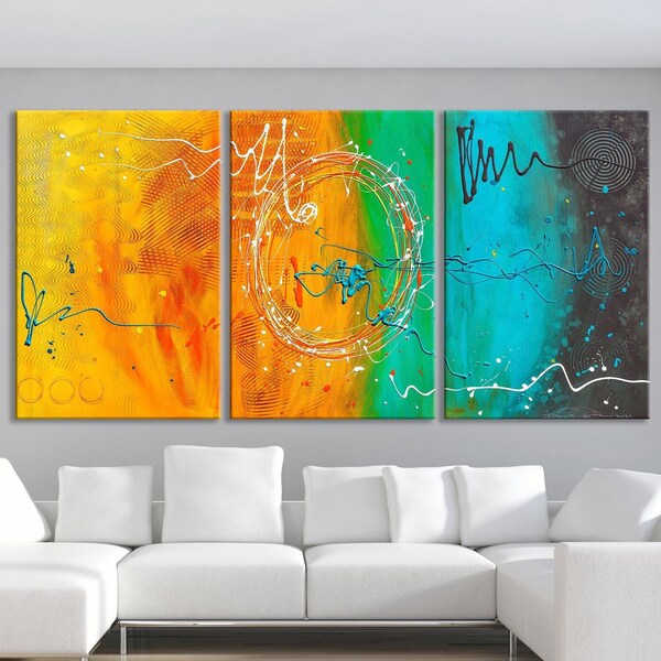 Triptych Abstract - Etsy