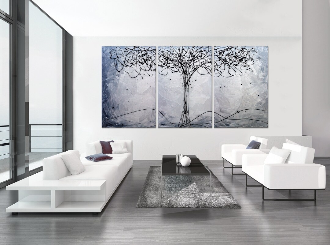 Tree of Life 3 Piece Wall Art Original Abstract Painting Contemporary ...