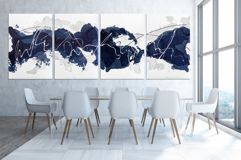 Multi Panel, Abstract Painting, Canvas Print, Art on Canvas, Large ...