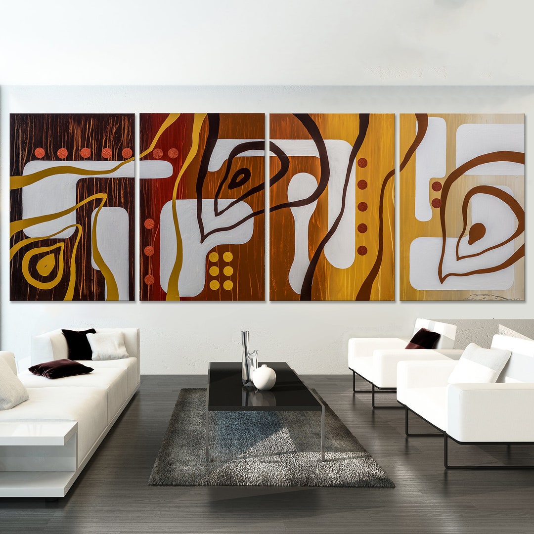 Multi Panel Abstract Painting Canvas Print Art on Canvas - Etsy