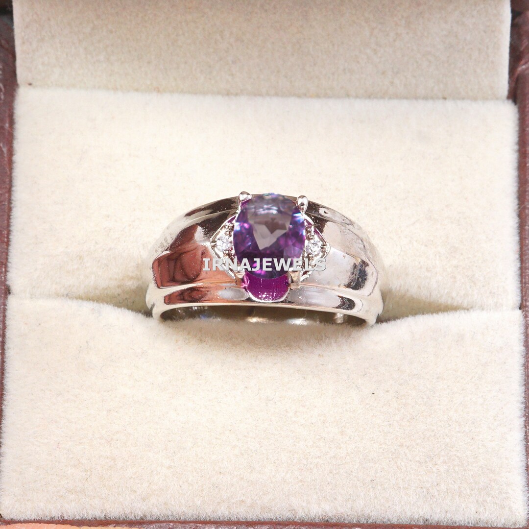 Alexandrite Men's Ring 925 Sterling Silver Personalized - Etsy