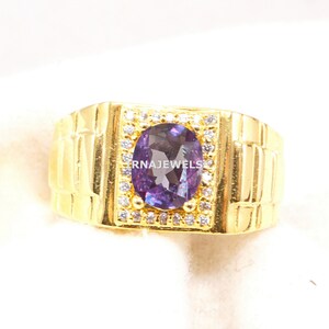 Alexandrite Men's Ring 925 Sterling Silver, Personalized Gift, AAA ...