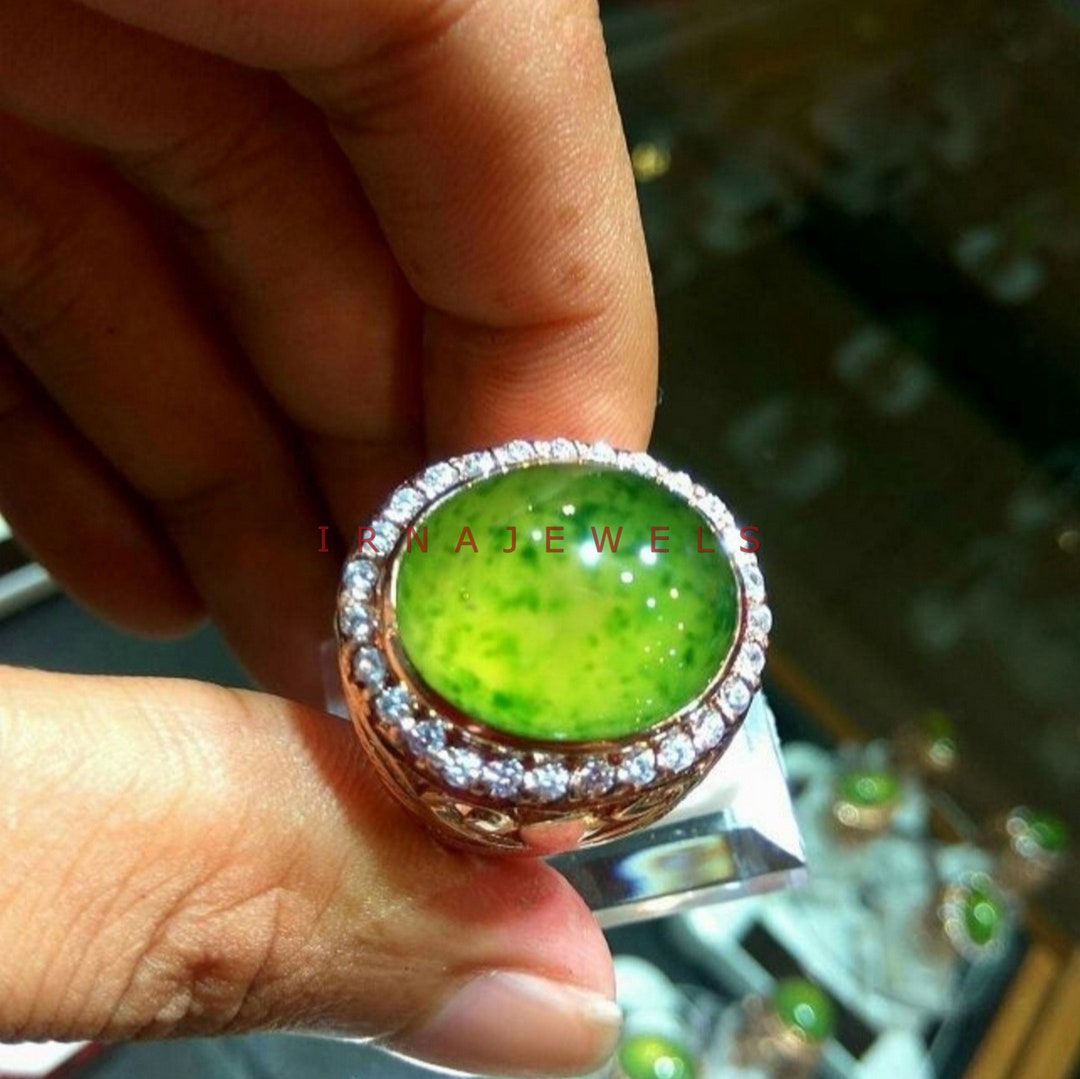 Peridot Men Ring, Solid 925 Sterling Silver, AAA Quality Peridot Ring ...
