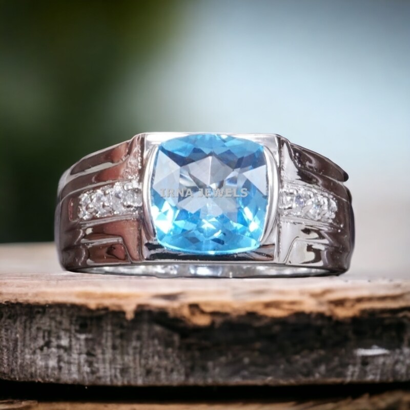 Mens Topaz Ring - Etsy