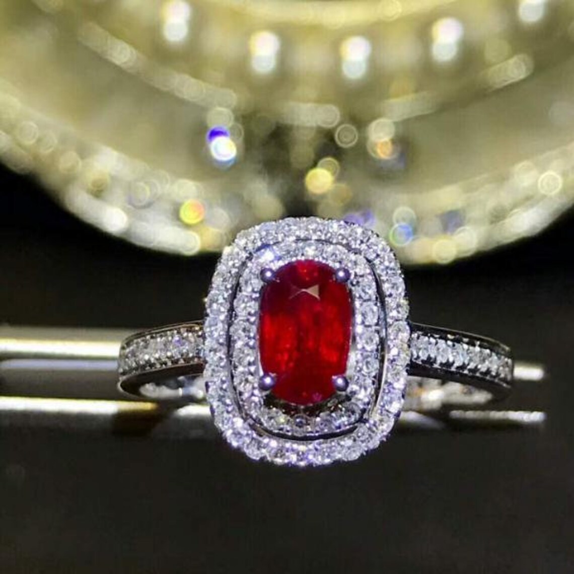Ruby Ring Oval 925 Solid Sterling Silver Ring Natural Ruby | Etsy