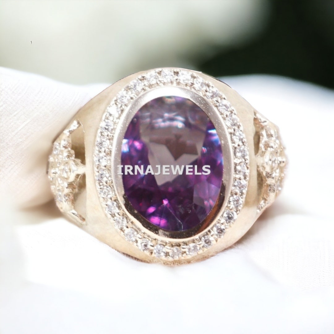 Alexandrite Mens Ring 925 Sterling Silver, Personalized Gift, AAA ...