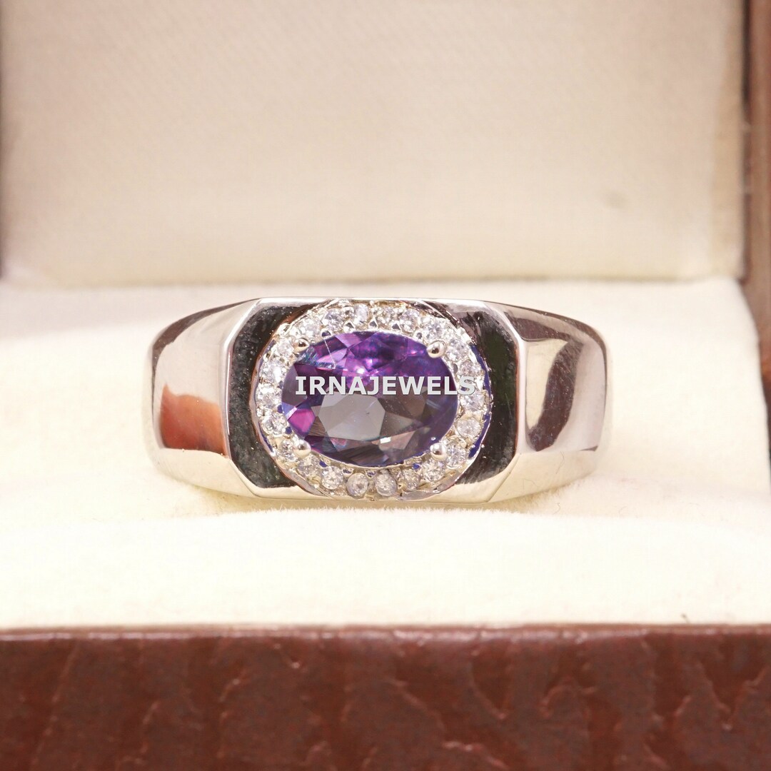 Alexandrite Men's Ring 925 Sterling Silver Personalized - Etsy