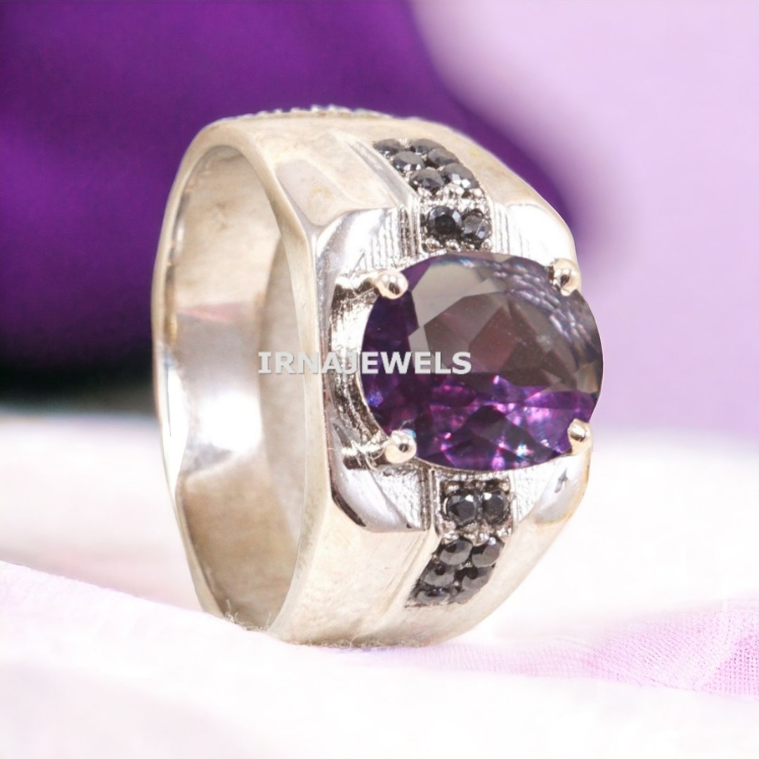 Alexandrite Mens Ring 925 Sterling Silver, Personalized Gift, AAA ...