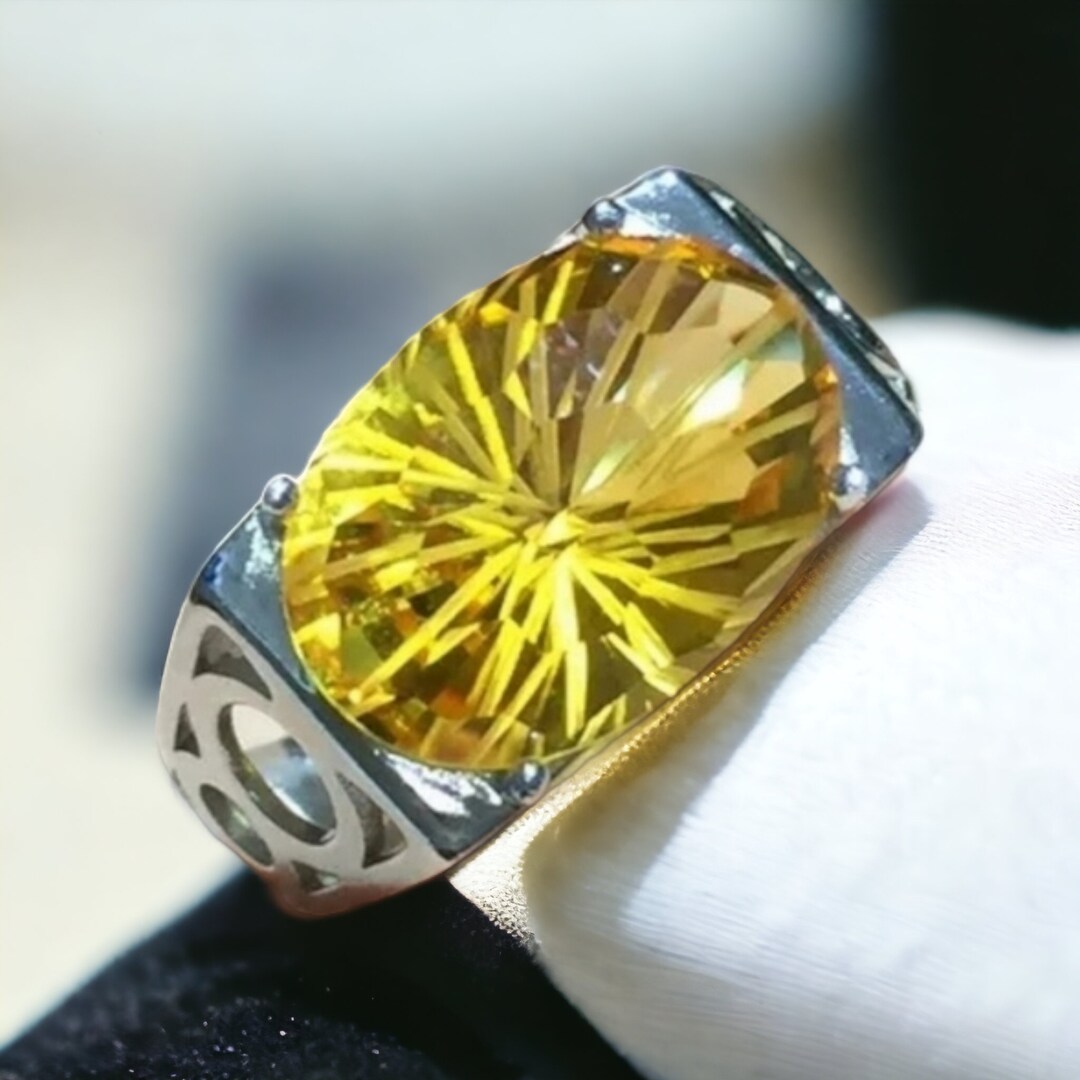 Citrine Ring for Men, 925 Sterling Silver, AAA Quality Citrine Ring ...