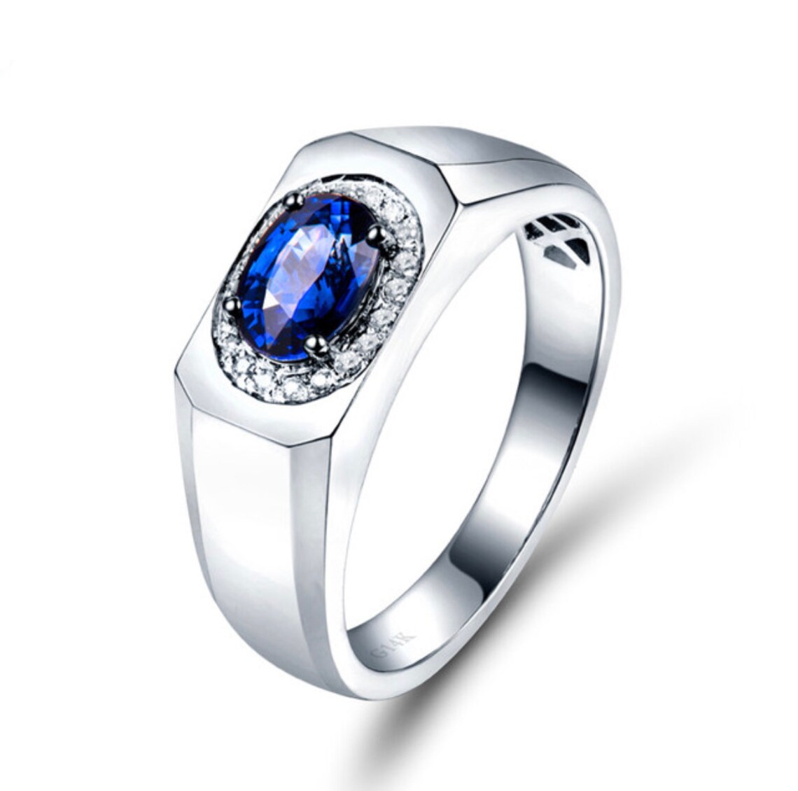 Natural Blue Sapphire Mens Ring in 925 Sterling Silver | Etsy