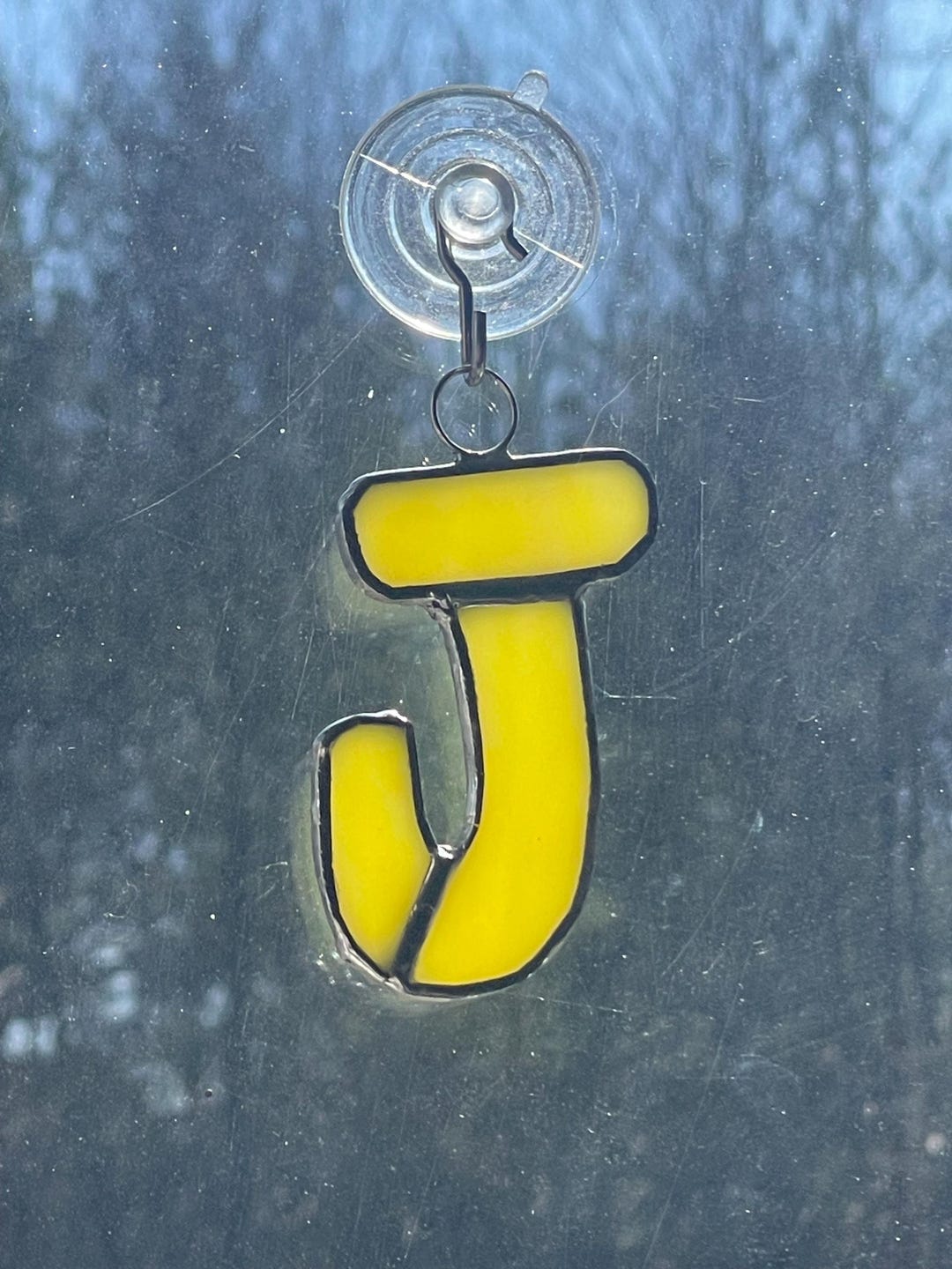 Yellow Letter “J” Suncatcher - Etsy