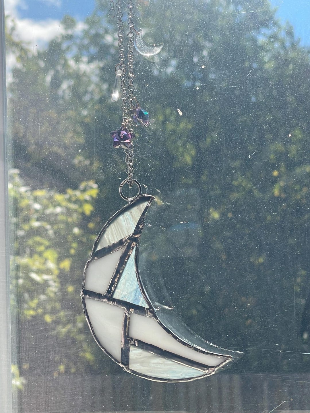 Crescent Moon Car Suncatcher - Etsy