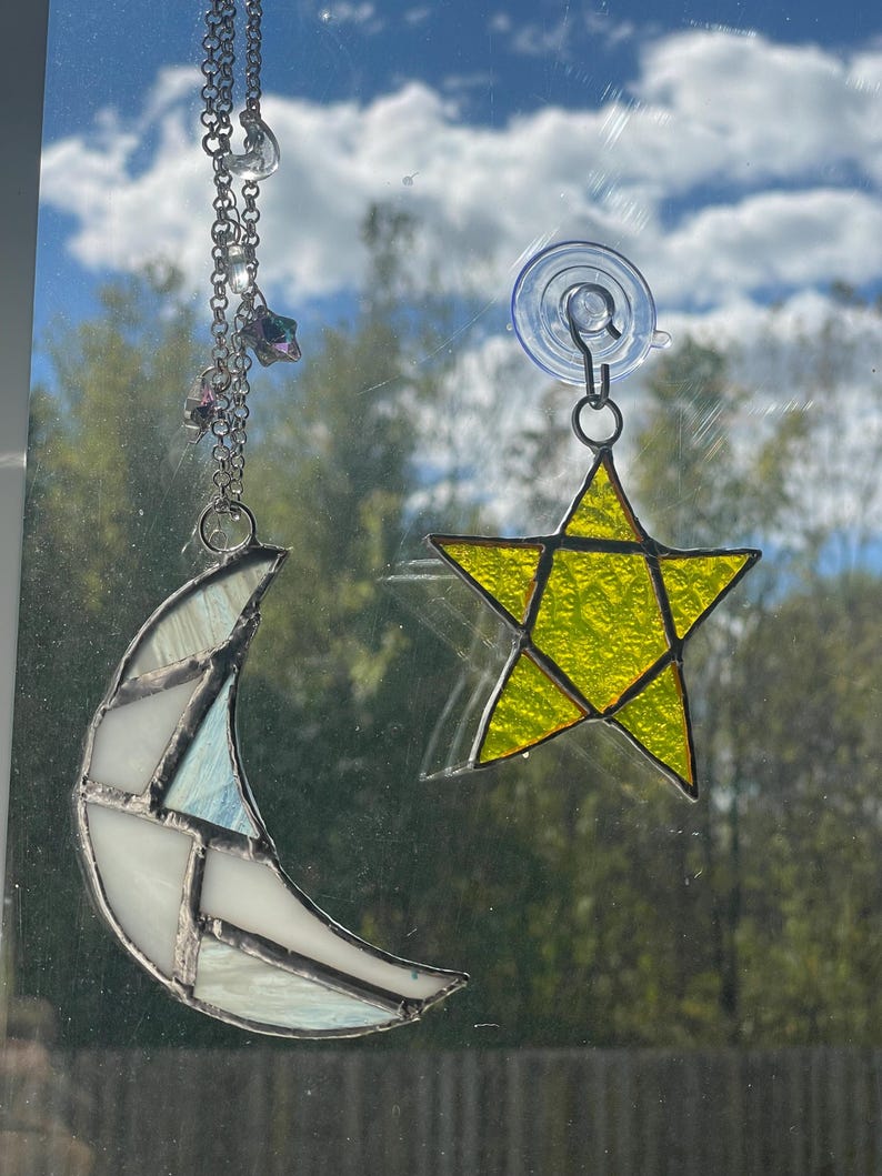 Crescent Moon Car Suncatcher - Etsy