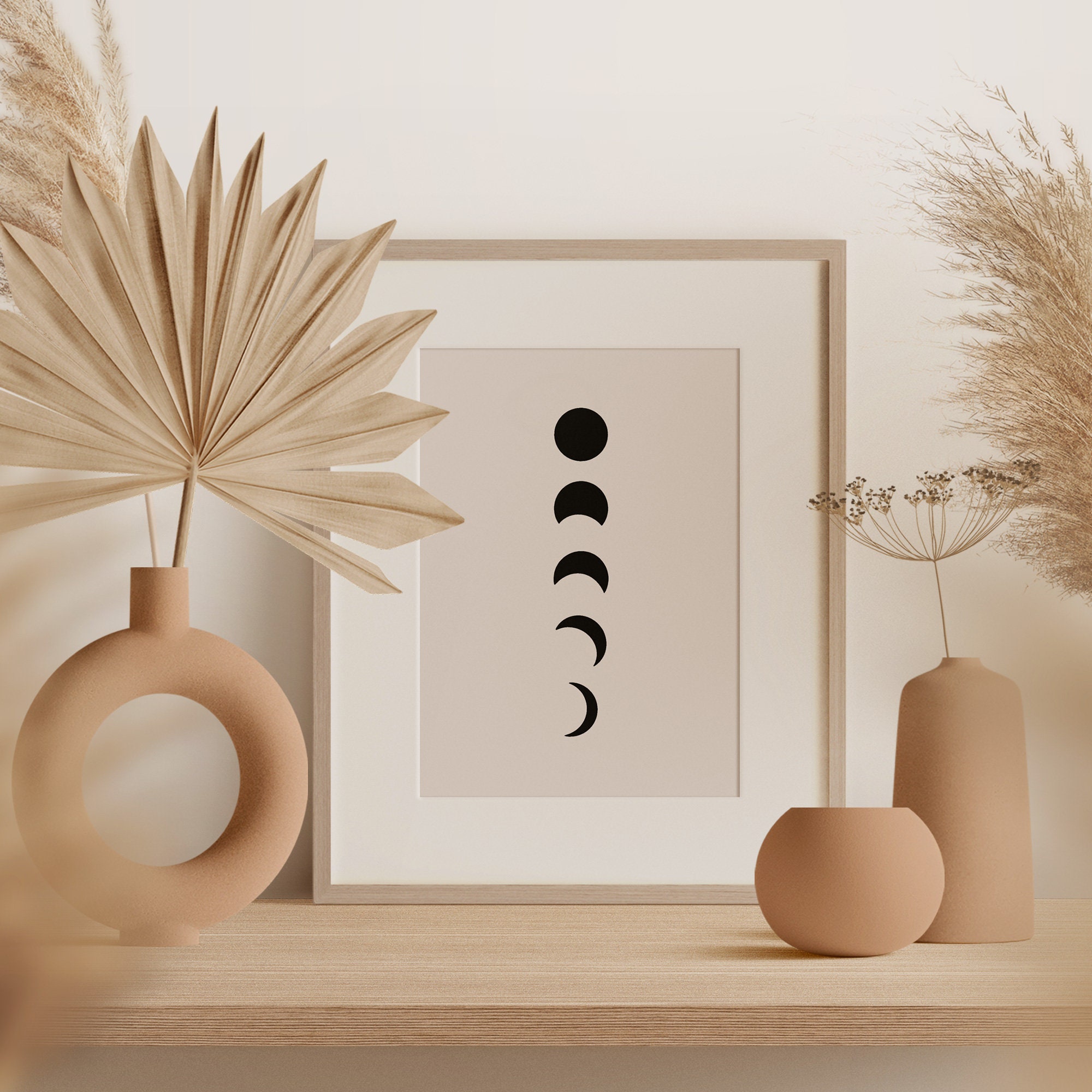 MOON PHASES Abstract Modern Art Exhibition Poster Neutral Art Modern ...