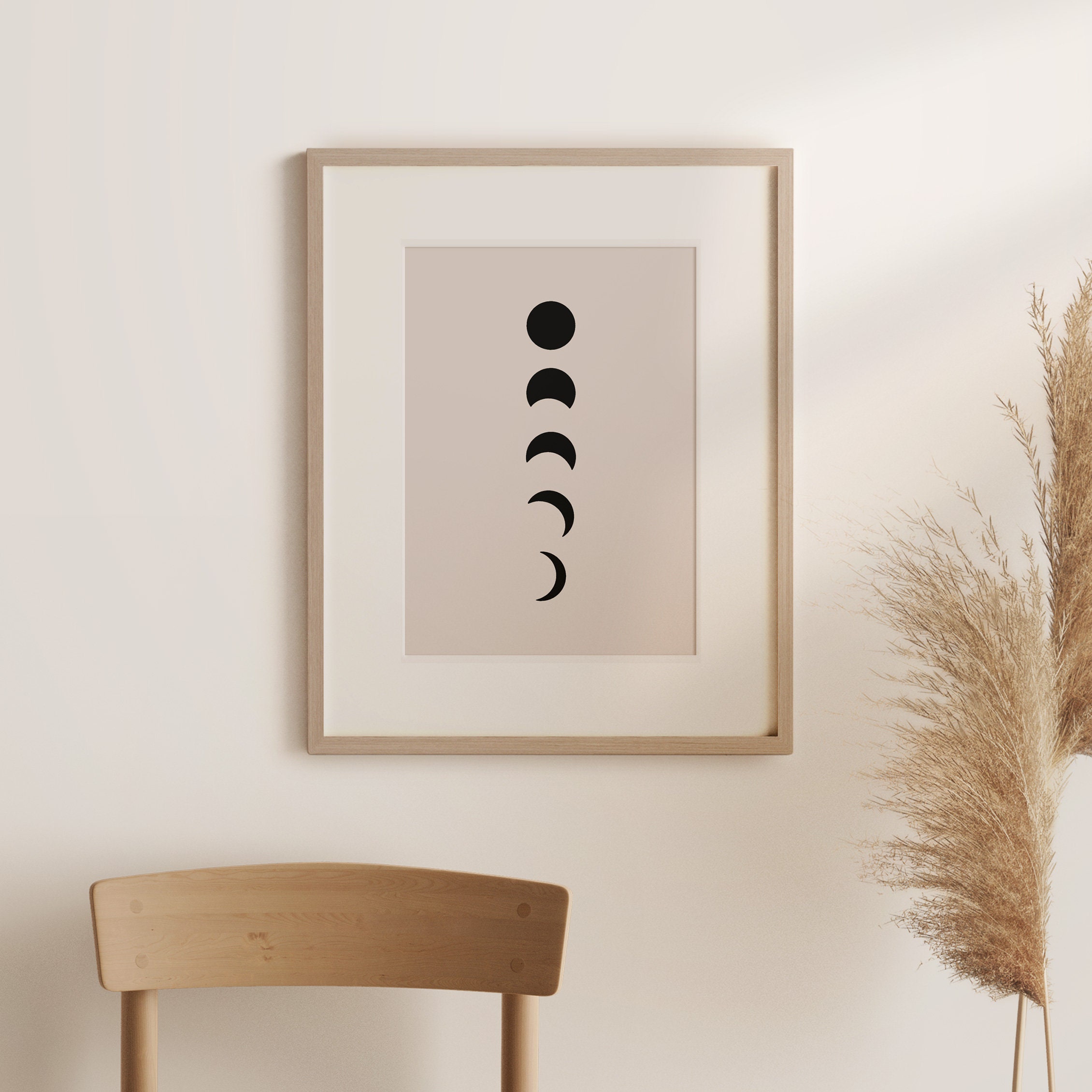 MOON PHASES Abstract Modern Art Exhibition Poster Neutral Art Modern ...