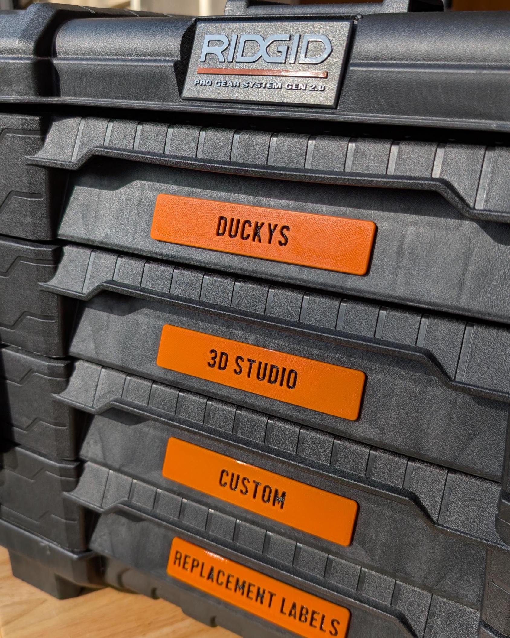 Custom Labels for Ridgid Pro Gear Gen 2.0 - Custom Snap-in Nameplates ...